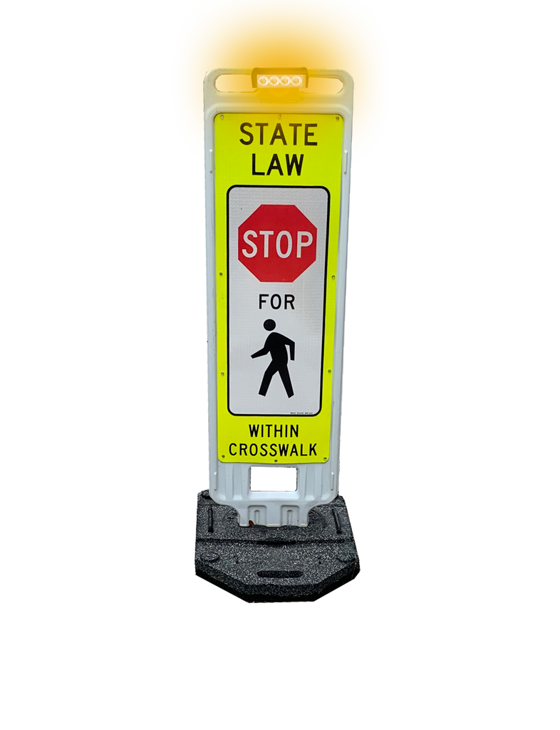 Pedestrian Crosswalk Sign 36" with LED Flashing Lights – Warningworx