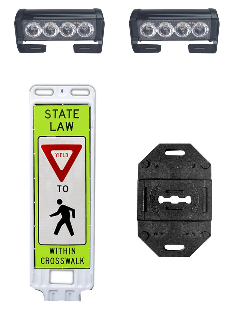 Pedestrian Crosswalk Sign 36" with LED Flashing Lights – Warningworx